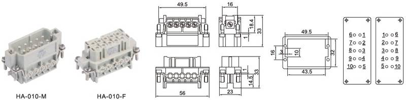 HA-010-M 10 pins Heavy Duty Connector